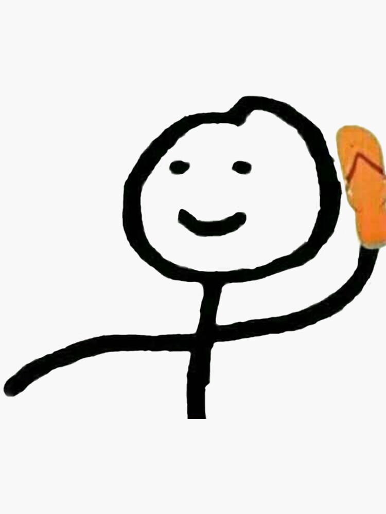 "Stickman With Slipper" Sticker by GoodVibesEmpire | Redbubble
