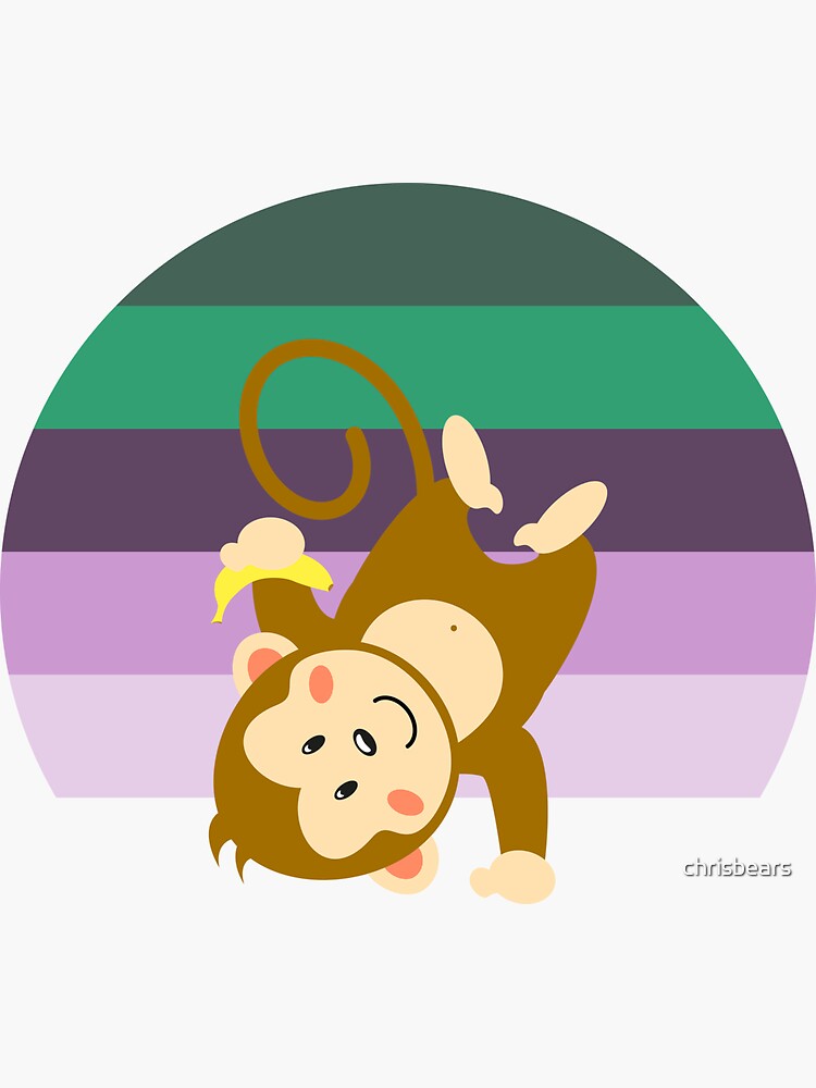 "Cute monkey making Handstand" Sticker for Sale by chrisbears | Redbubble