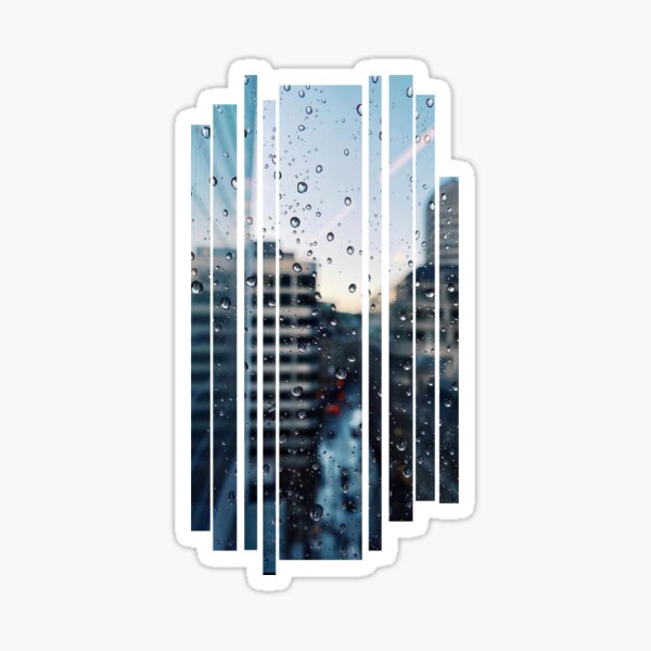 "Serene Rainy Backdrop Of City Life" Sticker for Sale by bubbly-o ...