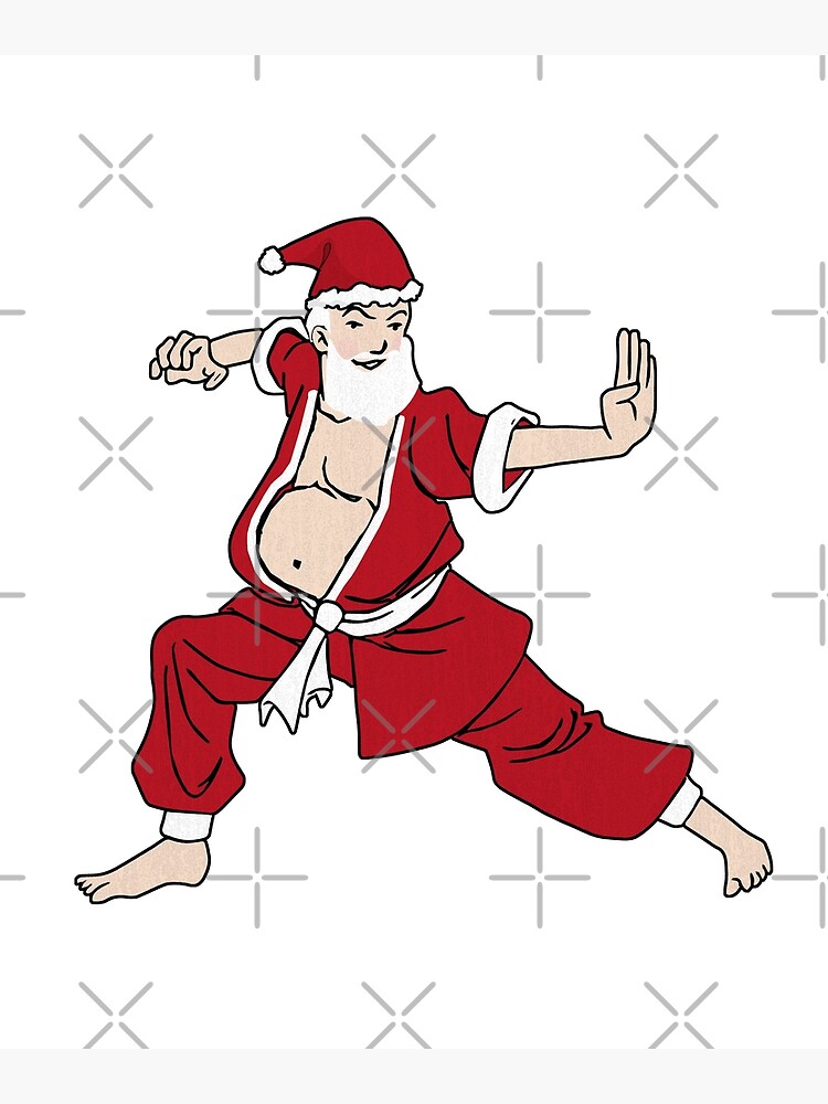 "Kung Fu Karate Santa Funny Christmas" Greeting Card for Sale by ...