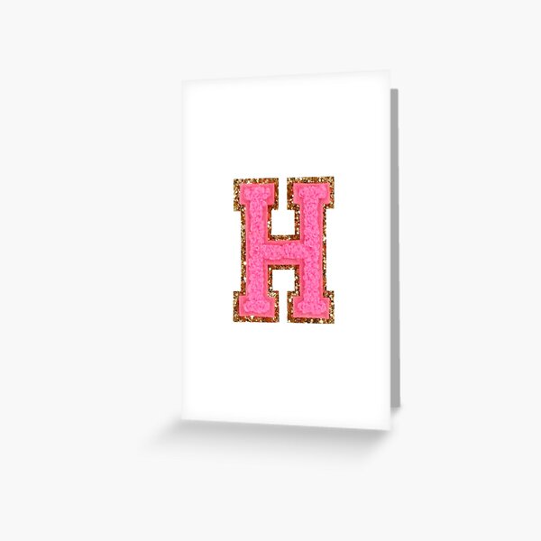 "pink varsity letter | H" Greeting Card for Sale by Tr3ndyDesignss ...