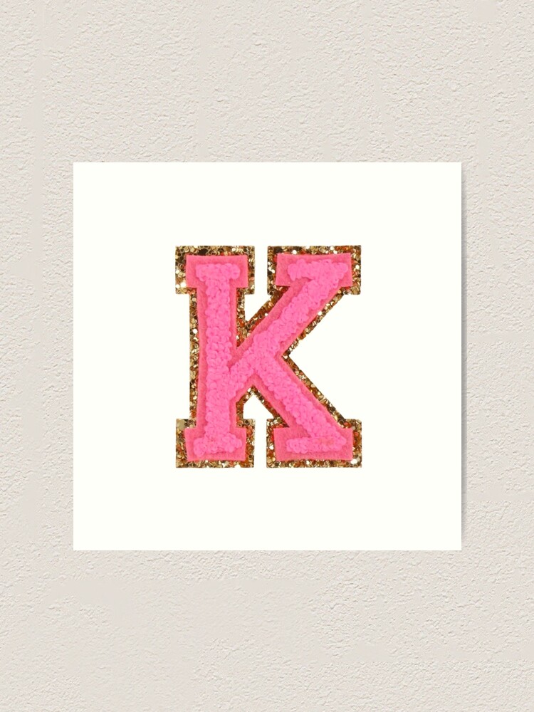 "pink varsity letter | K" Art Print for Sale by Tr3ndyDesignss | Redbubble