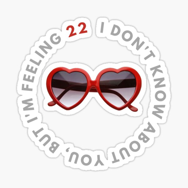 "22 Lyrics Taylor Swit Merch - Red Taylors Version Album" Sticker for ...