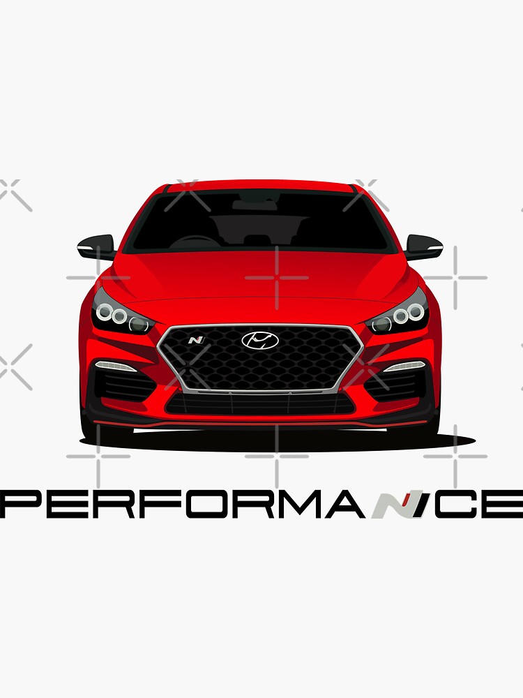 "I30N (custom red)" Sticker for Sale by AutomotiveArt | Redbubble