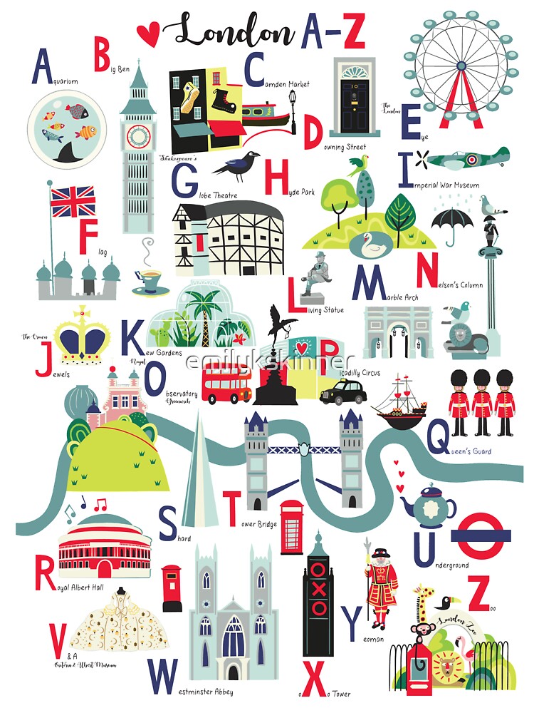 "London Alphabet " Kids T-Shirt for Sale by Emily Skinner | Redbubble