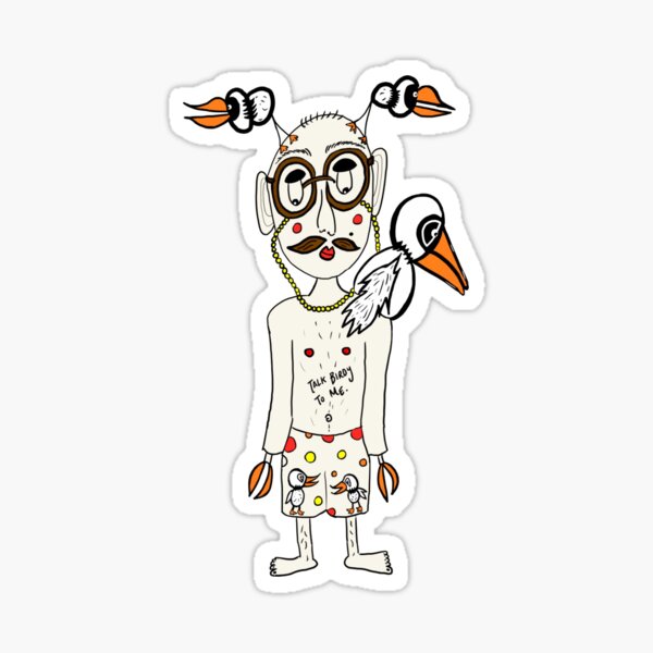 "bird man" Sticker for Sale by camilamadero | Redbubble