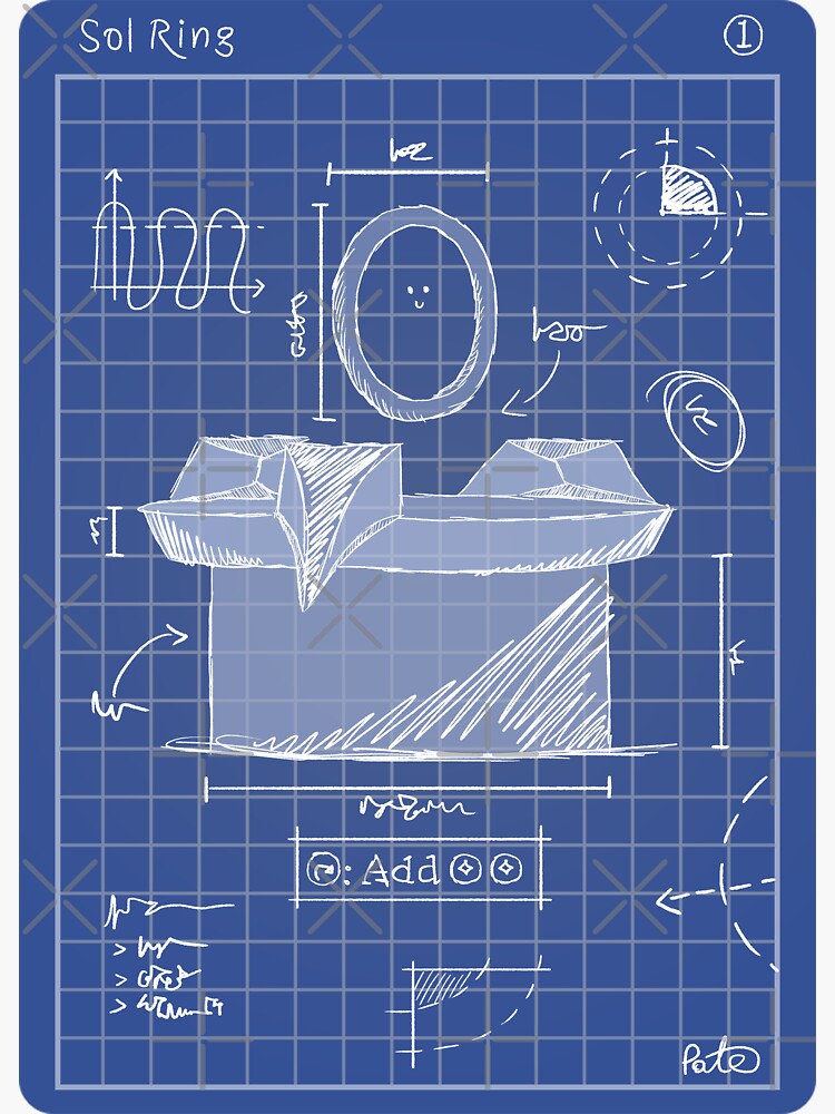 "mtg sol ring blueprint" Sticker for Sale by Patefact | Redbubble