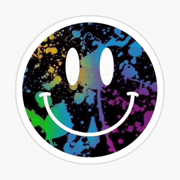 "Acid House Smiley Face" Sticker by editor1972 | Redbubble