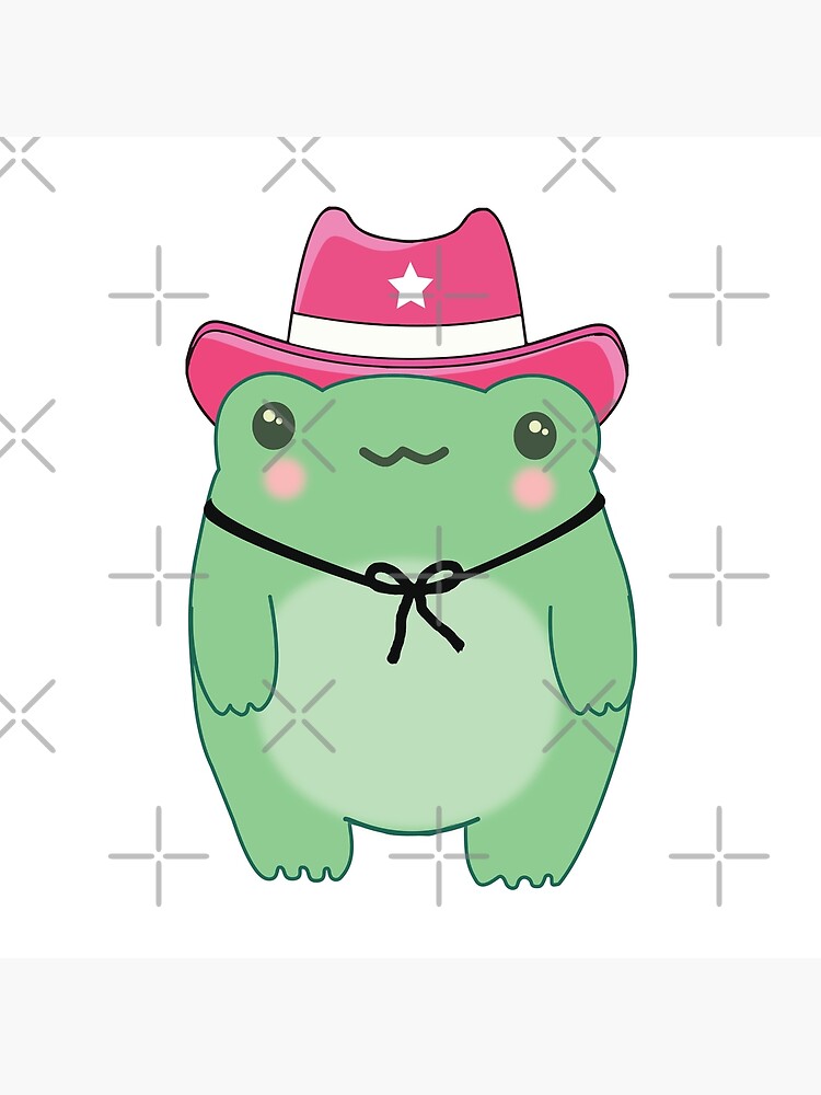 "Kawaii Cowboy Frog Wearing Pink Cowboy Hat" Poster for Sale by ...