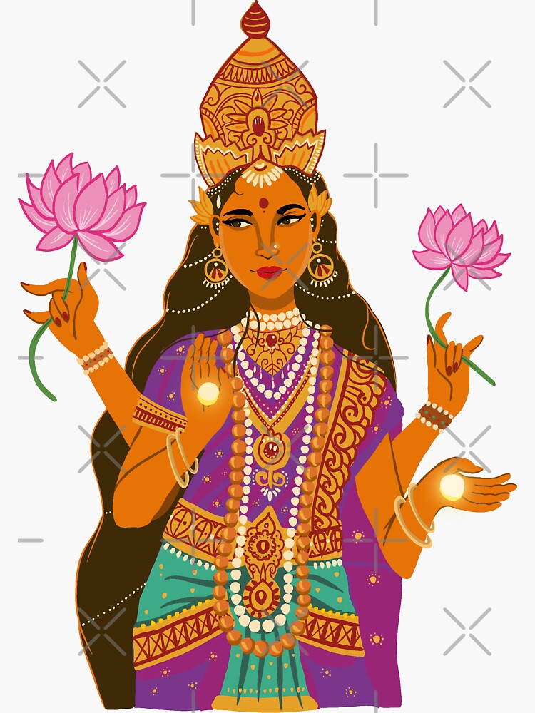 " Diwali Lakshmi" Sticker by SaraFuentesArt | Redbubble