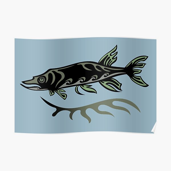 "Fish Ojibwe Indigenous WAWEZHI CANADA" Poster for Sale by WAWEZHI ...