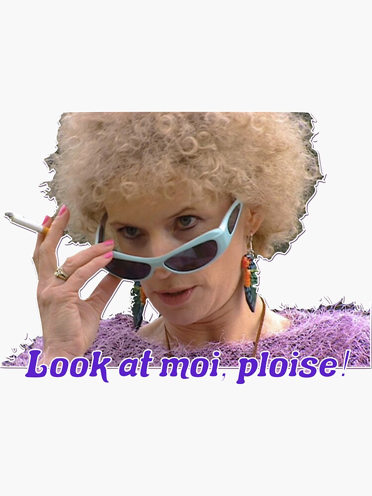 "Look at Moi, Ploise!" Sticker for Sale by cleotemouskos | Redbubble