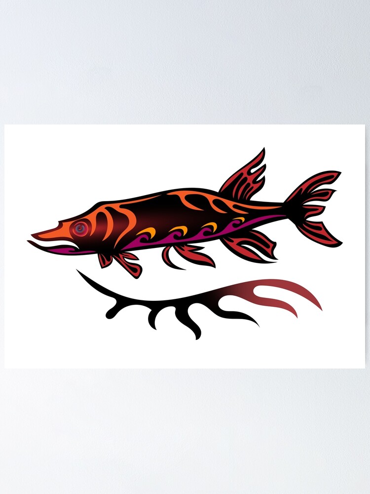 "Sunset Fish Ojibwe Indigenous WAWEZHI CANADA" Poster for Sale by ...