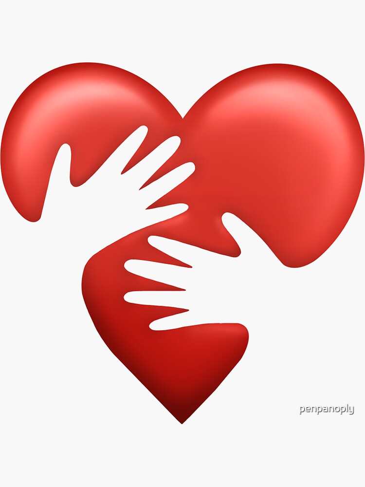 "Heart Hug" Sticker for Sale by penpanoply | Redbubble