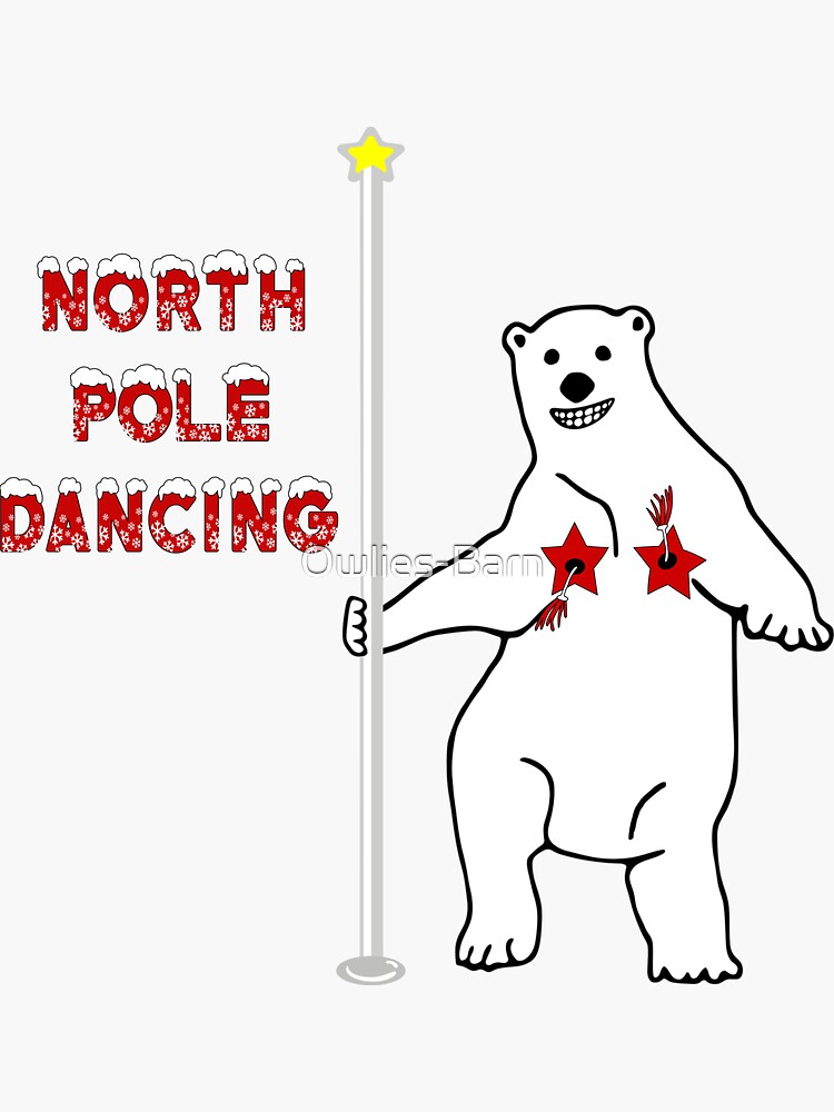 "North Pole Dancing Bear" Sticker for Sale by Owlies-Barn | Redbubble
