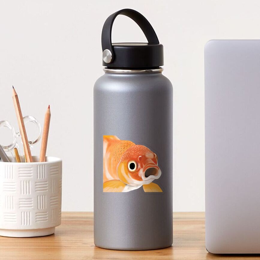 "Goldfish sticker Pucker up!" Sticker for Sale by dreamincolor | Redbubble