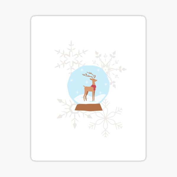 "Rudolf in a snow globe" Sticker by LimitlessWishes | Redbubble
