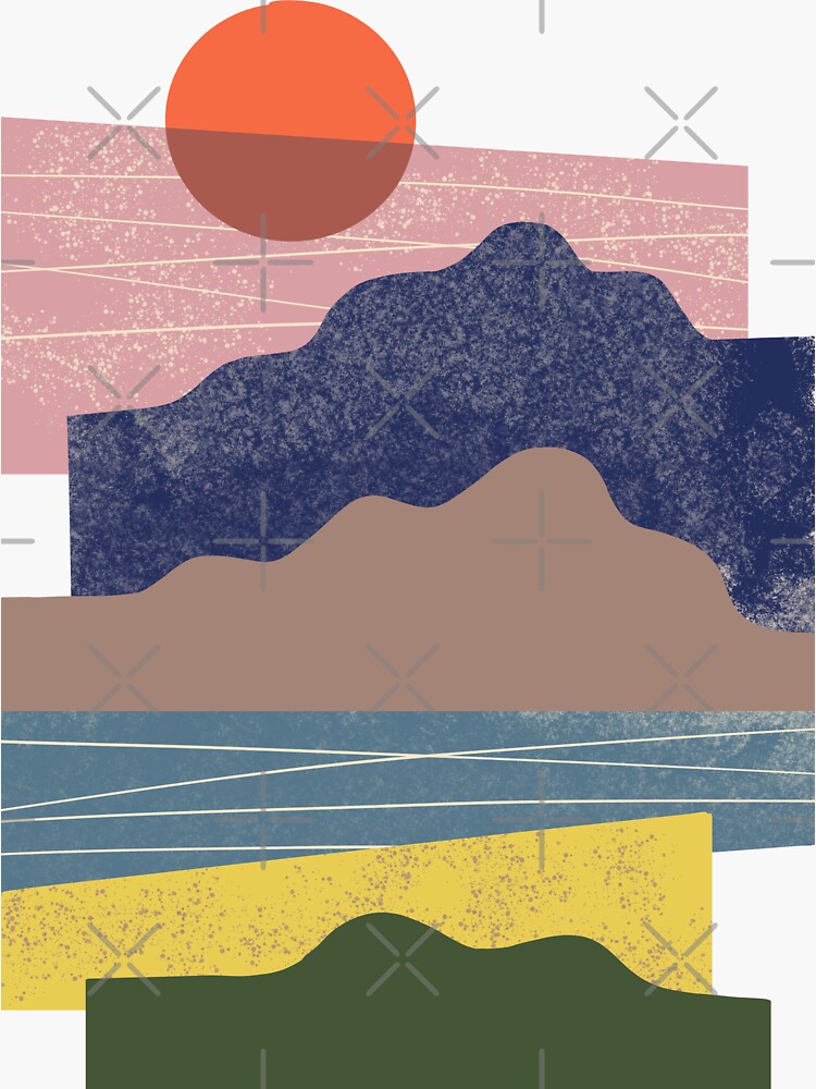"Colorblock Landscape" Sticker for Sale by rlthull | Redbubble
