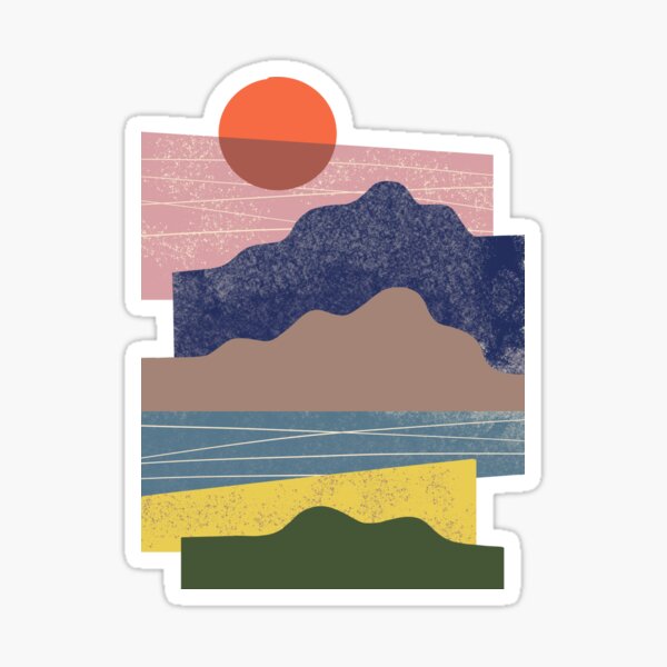 "Colorblock Landscape" Sticker for Sale by rlthull | Redbubble