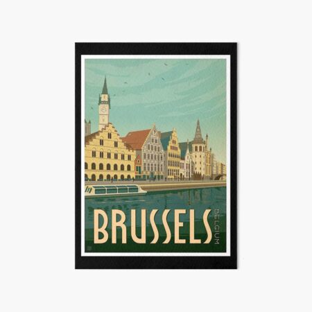 "BRUSSELS BELGIUM : Vintage Travel Advertising Print" Art Board Print for Sale by posterbobs ...
