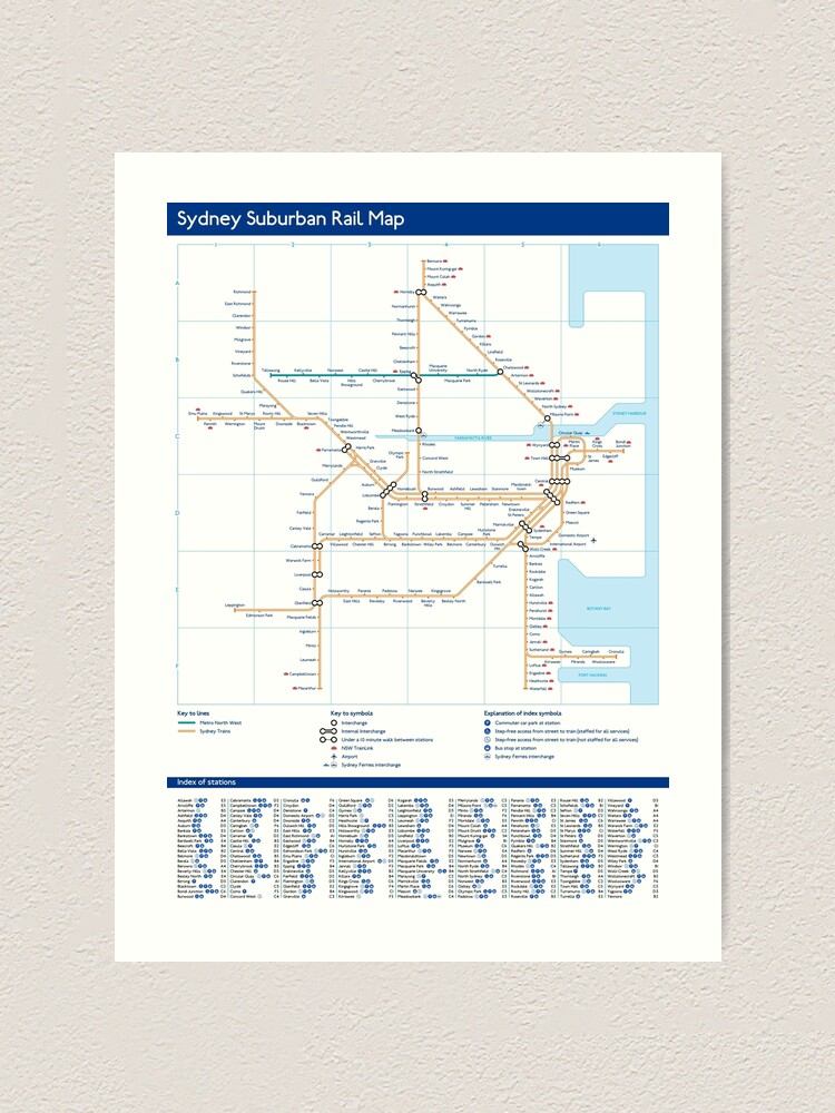 "Sydney Suburban Railways - Tube Map 2021" Art Print for Sale by ...