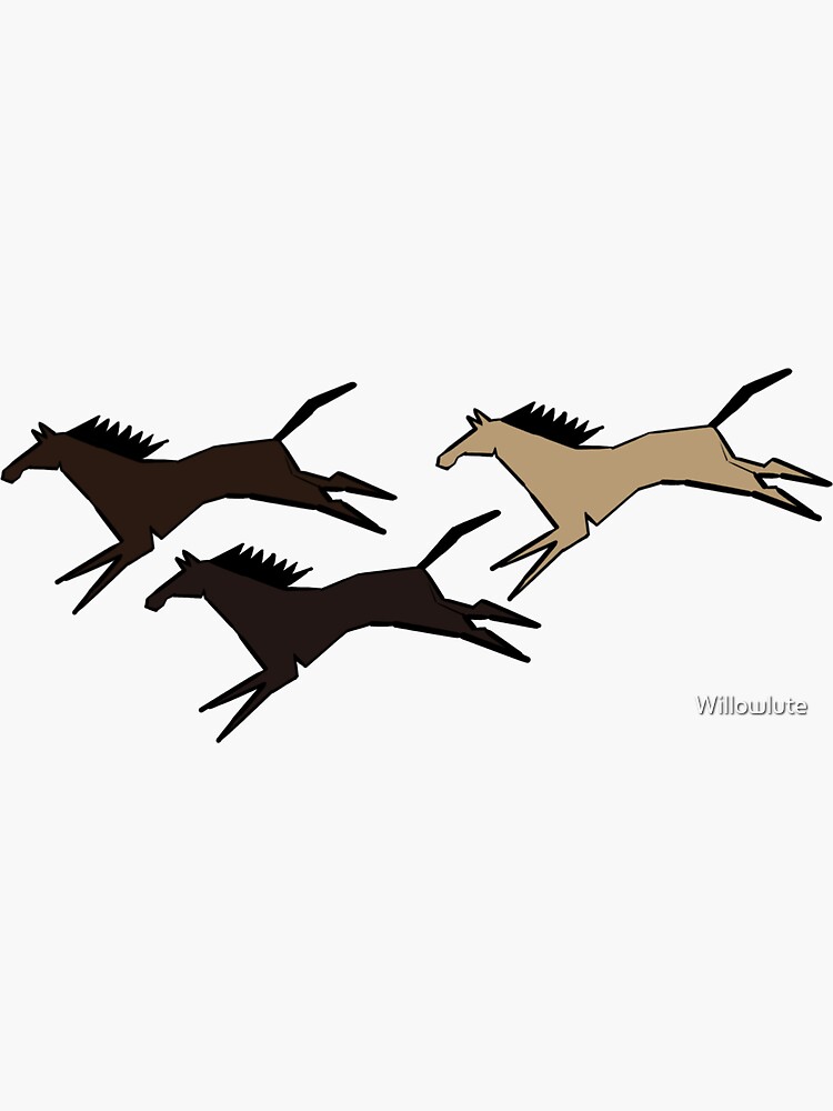 "Ledger Running Horses" Sticker for Sale by Willowlute | Redbubble