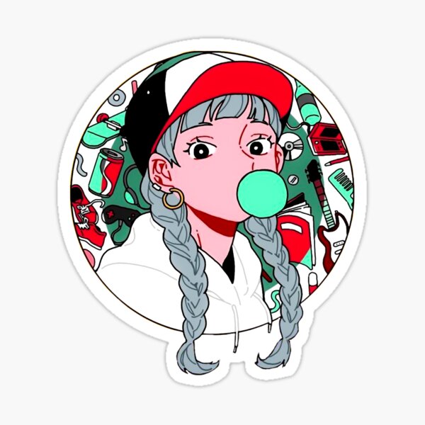 Pegatina «Fanart Anime Girl Japanese Aesthetic anime Otaku» de ...