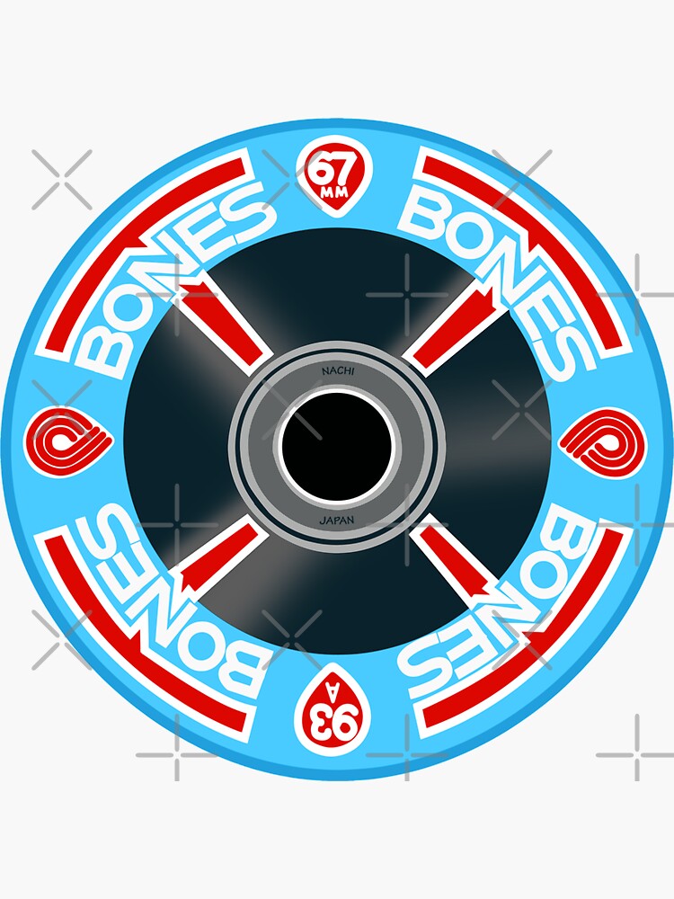 "T BONES Skateboard wheel . " Sticker for Sale by Declan TIGER | Redbubble