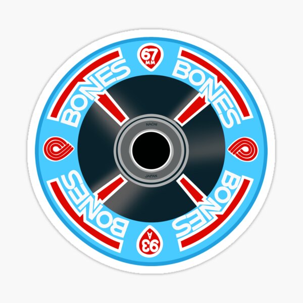 "T BONES Skateboard wheel . " Sticker for Sale by Declan TIGER | Redbubble