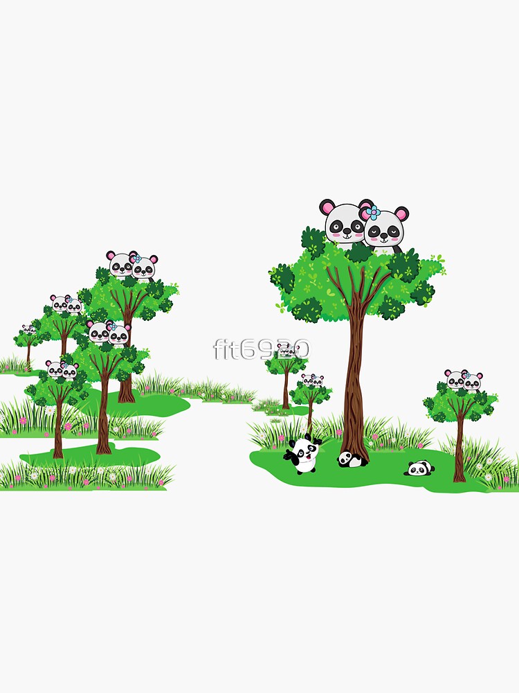 "Cute Panda | Cute Pandas in trees" Sticker by fit6920 | Redbubble