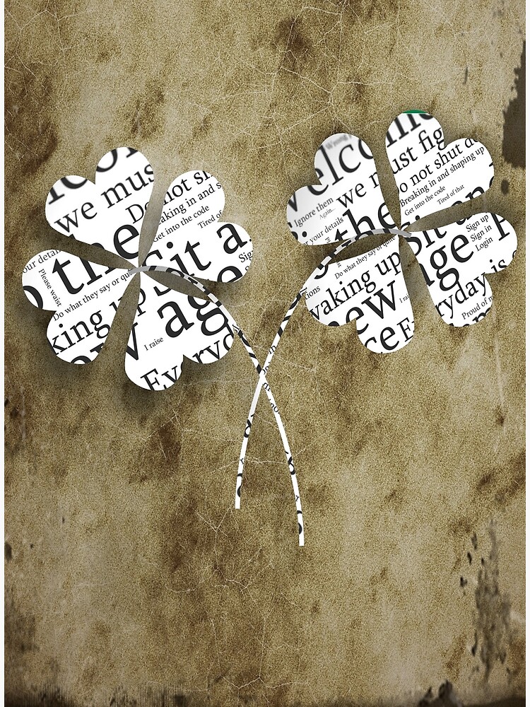 "Newspaper Clover Leaves Digital Art" Poster for Sale by imageinks ...