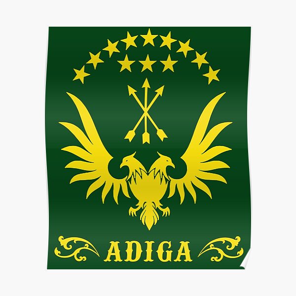 "Circassian Flag,adiga." Poster for Sale by ShadiAdiga | Redbubble