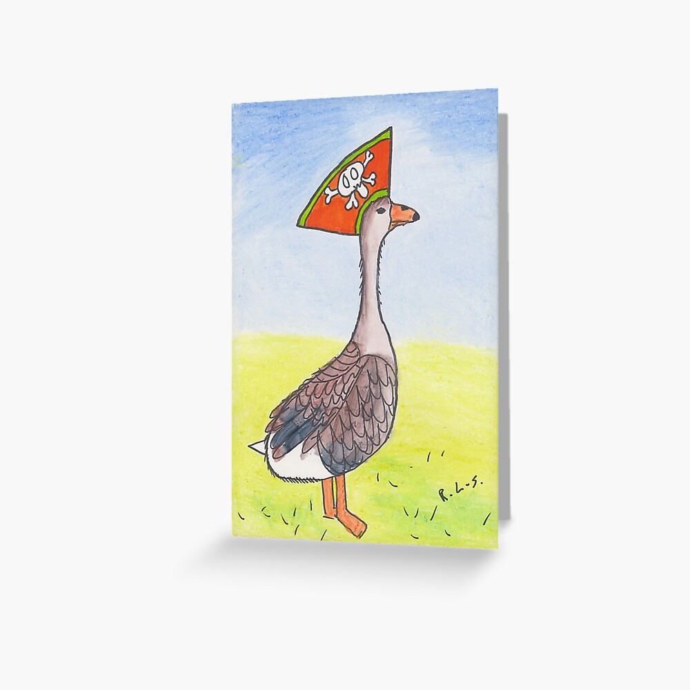 "Pirate Goose" Greeting Card for Sale by ArtistRebeccaLS | Redbubble