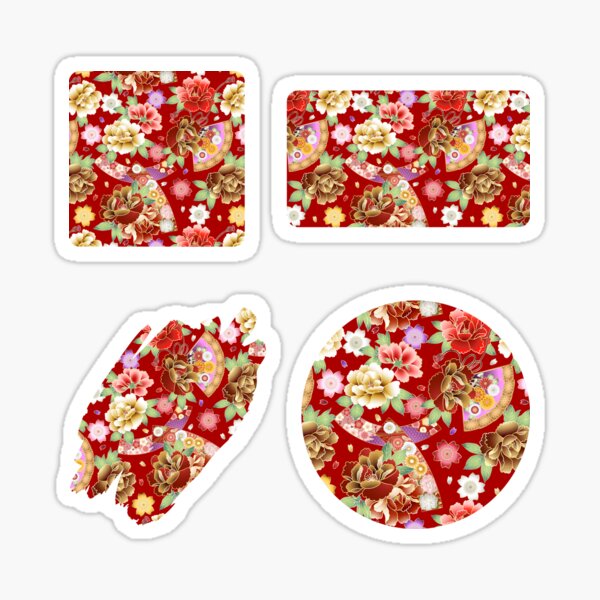 "Japanese Pattern WAGARA of Japanese Peonies and Japanese Folding Fans ...