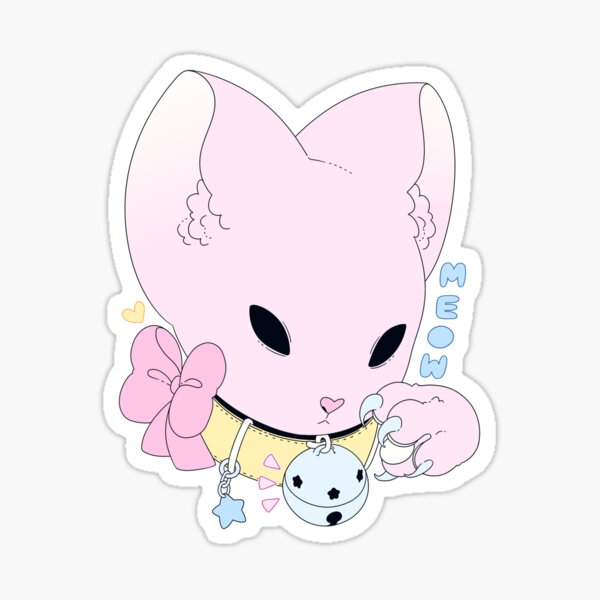 "MEOW - Pink ver." Sticker by ghoulkiss | Redbubble