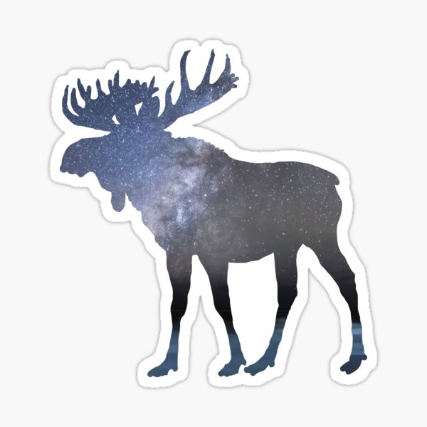 "Space Moose Silhouette " Sticker for Sale by nupadupa | Redbubble