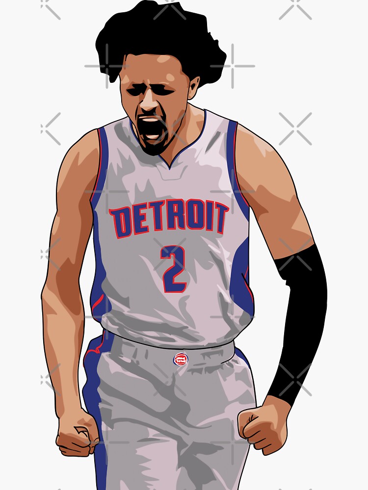 "Cade Cunningham Vector Celebration Qiangy" Sticker by qiangdade ...