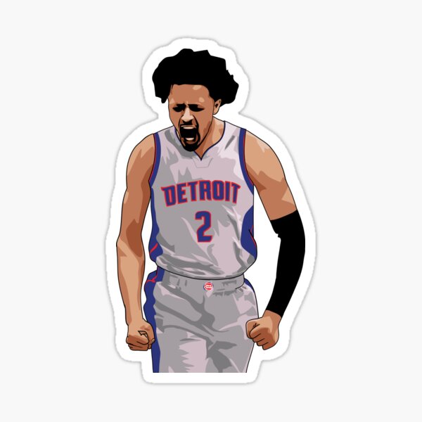 "Cade Cunningham Vector Celebration Qiangy" Sticker by qiangdade ...