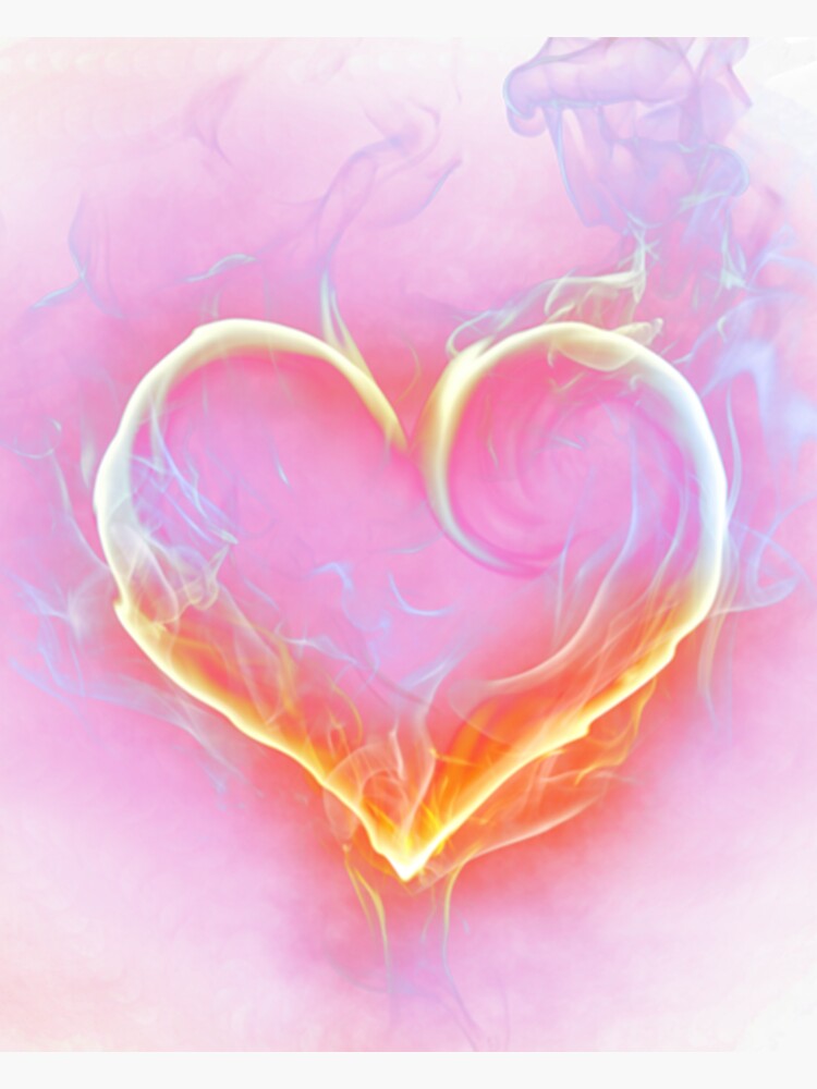 "flaming heart" Sticker by TAKUSDesign | Redbubble