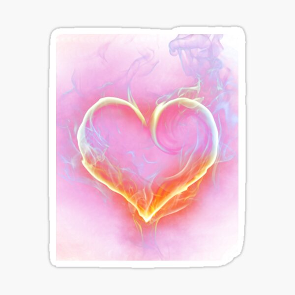 "flaming heart" Sticker by TAKUSDesign | Redbubble