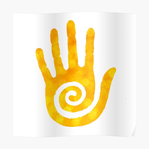 "Yellow Native American Hopi Hand" Poster for Sale by DoodlesnPoodles ...