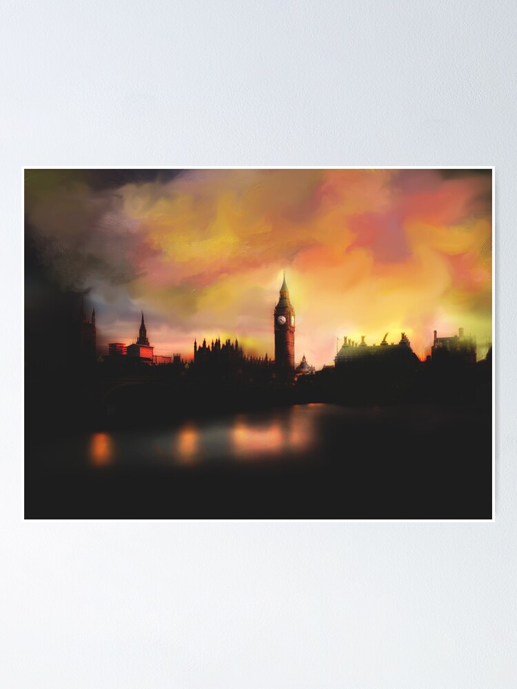 "London THAMES. Scenic drawing. UK Capital." Poster for Sale by ...