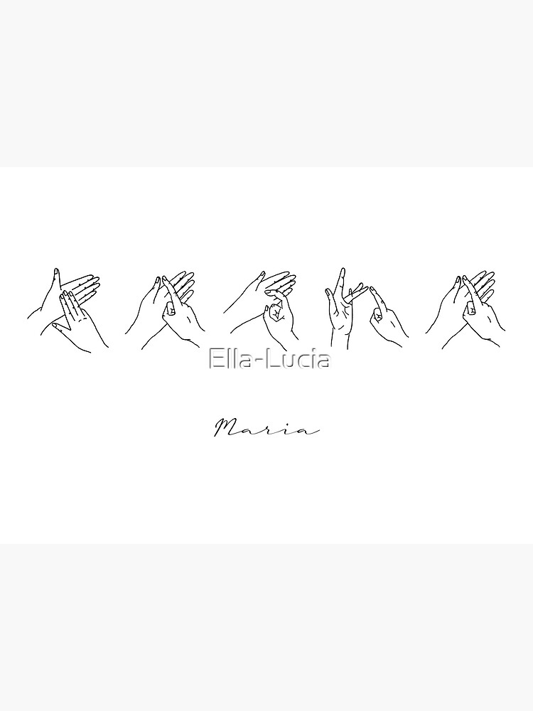 "Sign Language 'Maria' illustration " Poster for Sale by Ella-Lucia ...