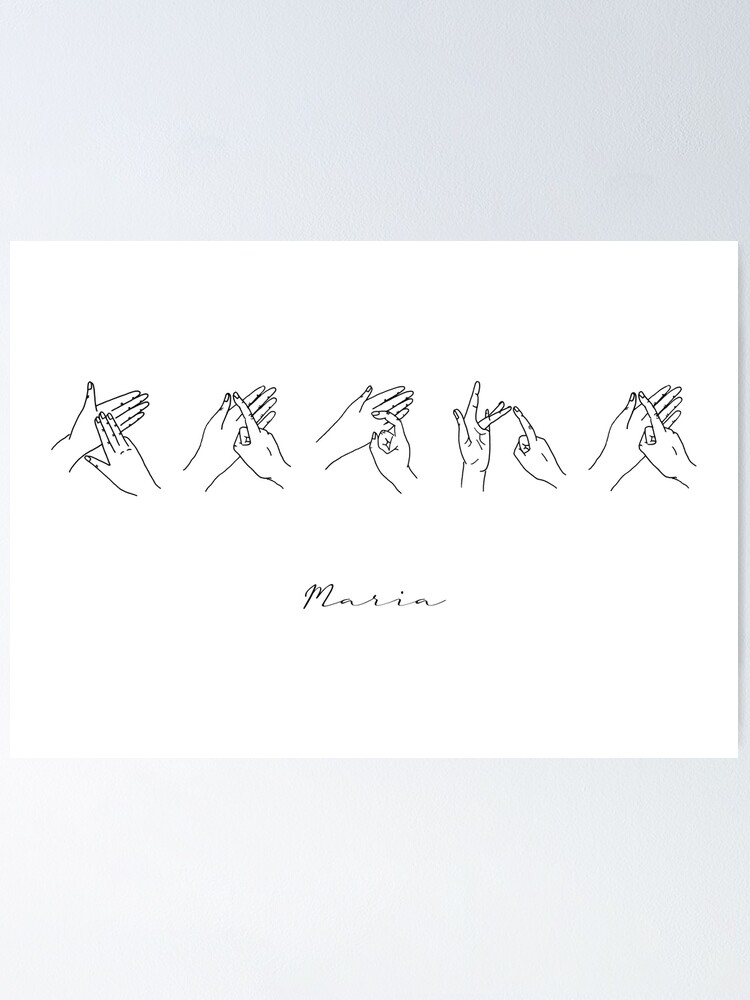 "Sign Language 'Maria' illustration " Poster for Sale by Ella-Lucia ...