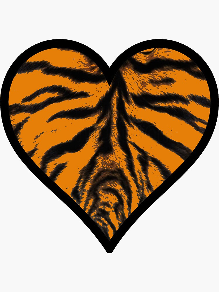 "Tiger Stripe Heart Graphic" Sticker for Sale by WhatWhatDesigns ...