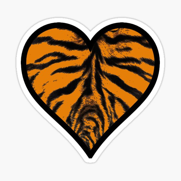 "Tiger Stripe Heart Graphic" Sticker for Sale by WhatWhatDesigns ...