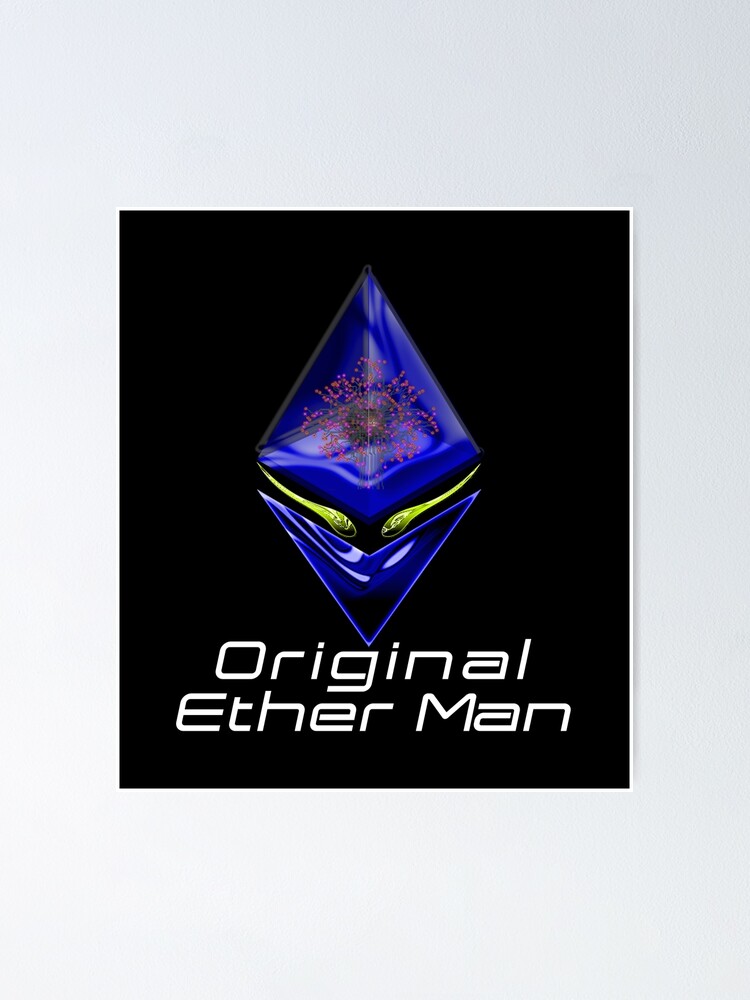 Póster «OEM - Original Ether Man Cabeza de color azul oscuro con ...