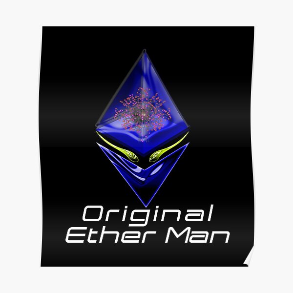 Póster «OEM - Original Ether Man Cabeza de color azul oscuro con ...