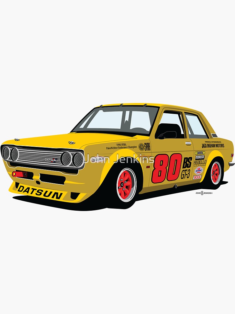 "1969 Datsun 510 Racer" Sticker for Sale by JohnJenkins | Redbubble
