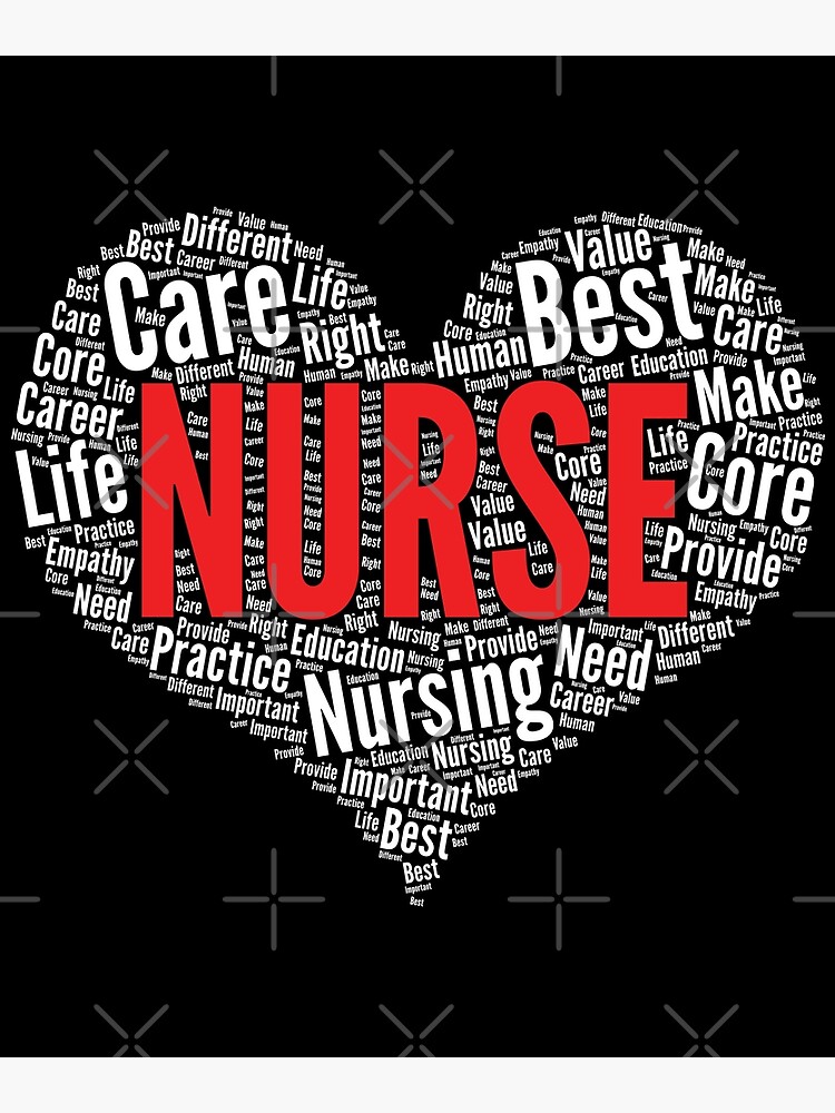 "Nurse Heart Shape Word Cloud RN Nursing product" Poster for Sale by ...
